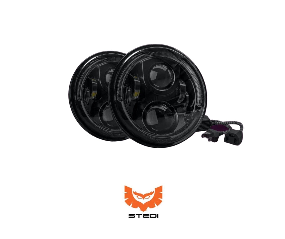 STEDI 7" LED Headlight Land Cruiser Carbon Black Pair – Next Level 4x4